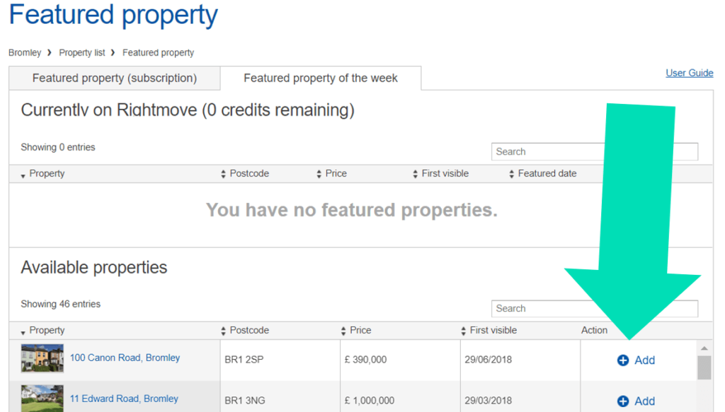 How to use Featured Property of the Week - Rightmove Hub