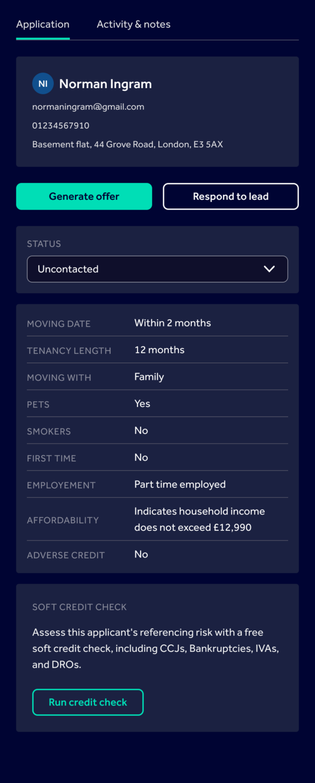 Enquiry Manager with pre-qualified leads - Rightmove Hub